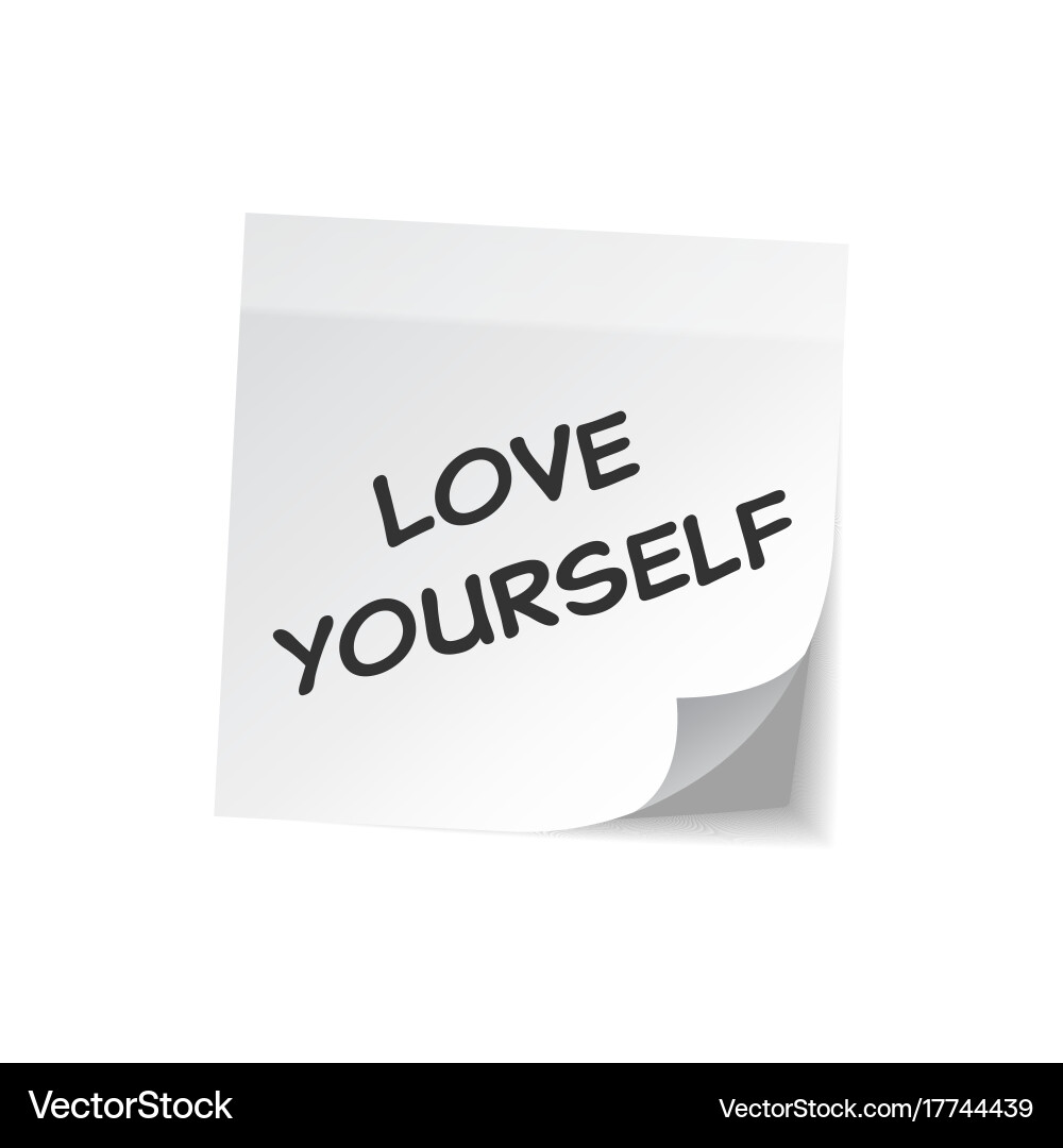 Sticky note with text and shadow isolated Vector Image