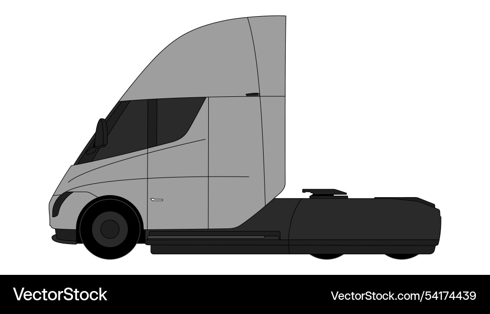 Tesla semi truck Royalty Free Vector Image - VectorStock