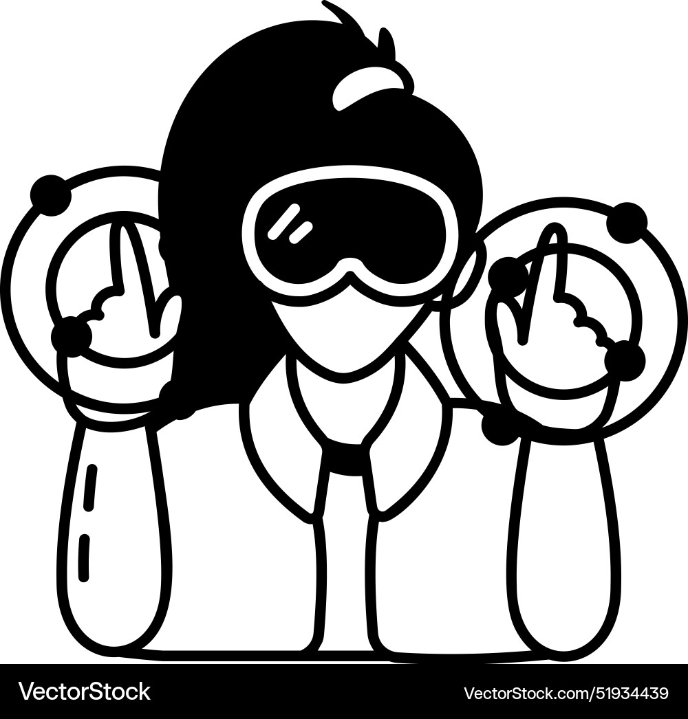 Vr interaction Royalty Free Vector Image - VectorStock
