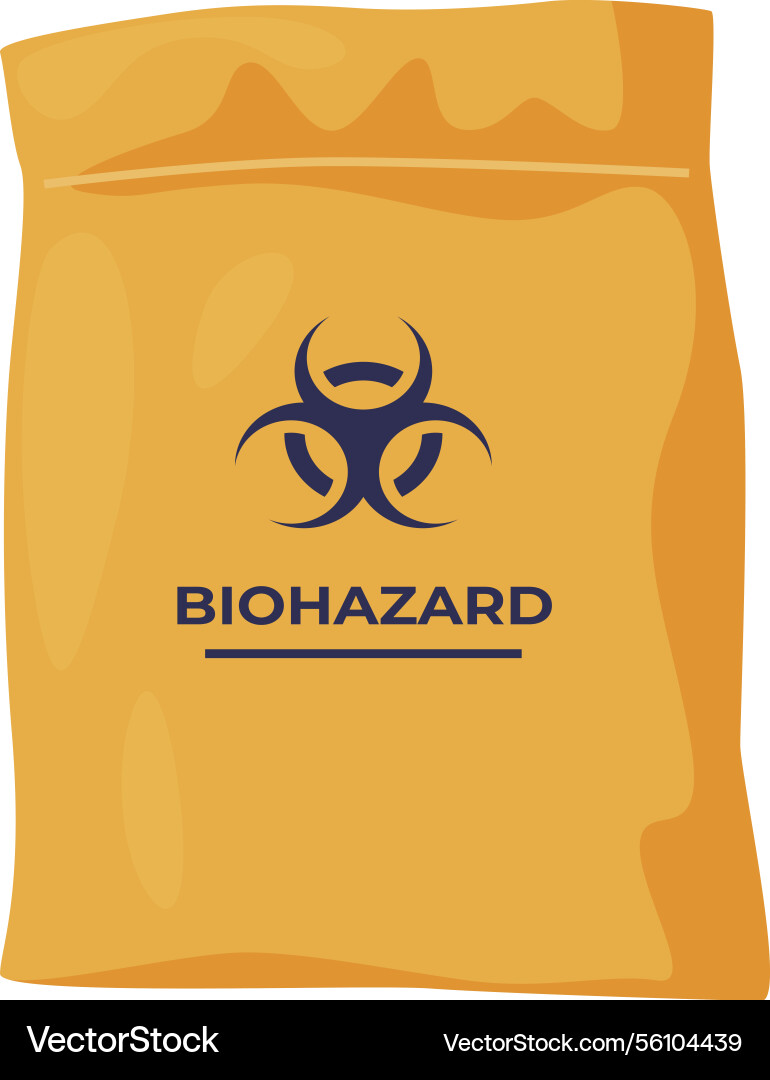 Yellow plastic container with biohazardous toxic Vector Image