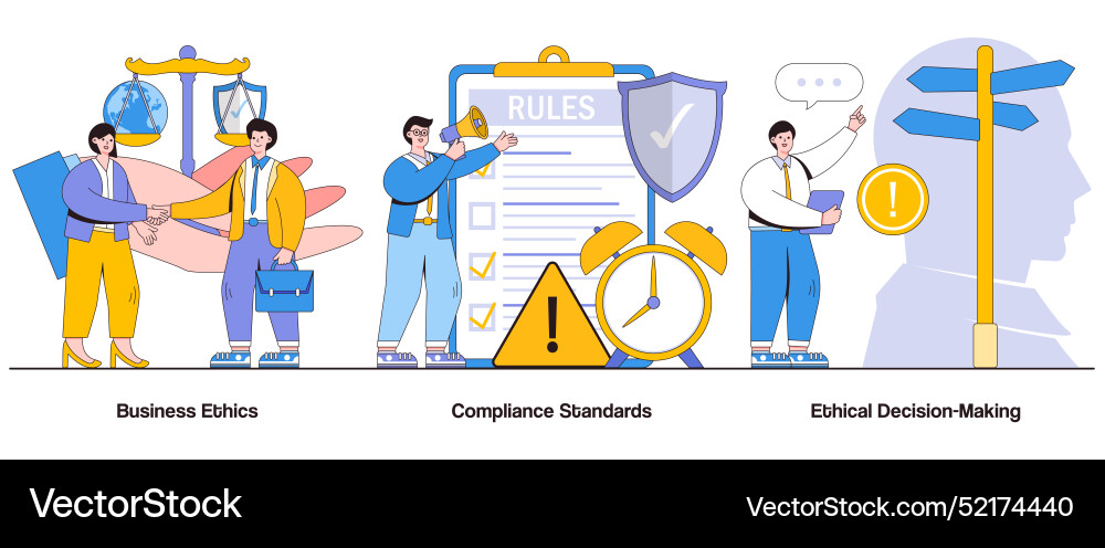 Business ethics compliance standards ethical Vector Image