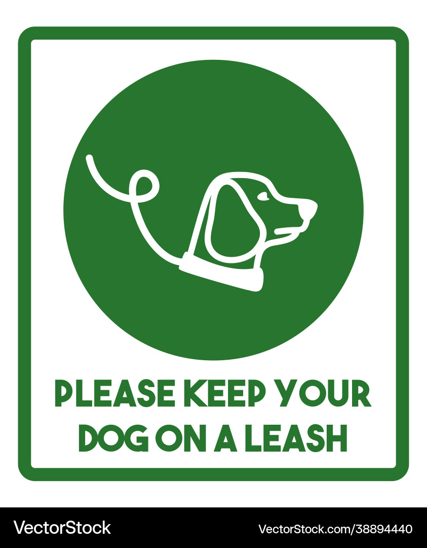 Dog on a leash sign (38894440) – Royalty-Free Vector | VectorStock