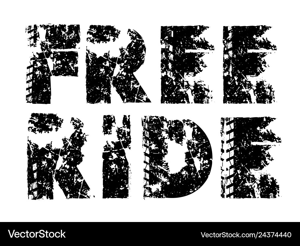 Free ride lettering Royalty Free Vector Image - VectorStock
