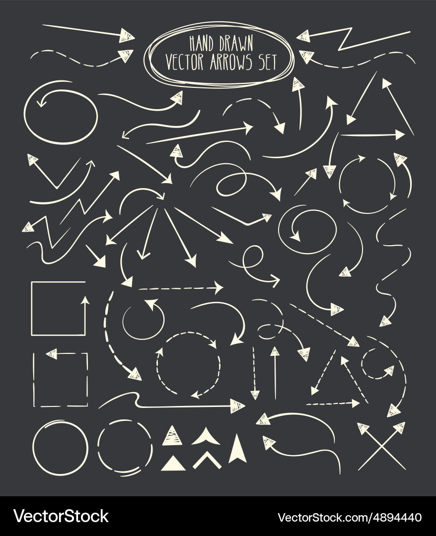 Hand drawn arrows Royalty Free Vector Image - VectorStock
