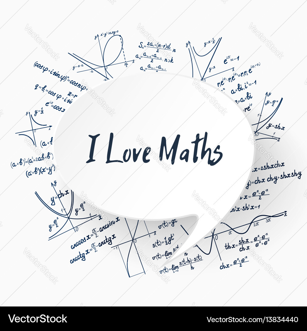 I love maths background Royalty Free Vector Image