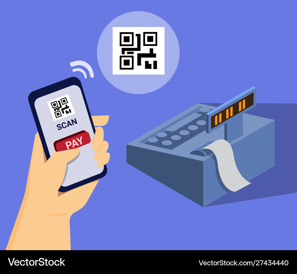 Mobile payment barcode isometric Royalty Free Vector Image