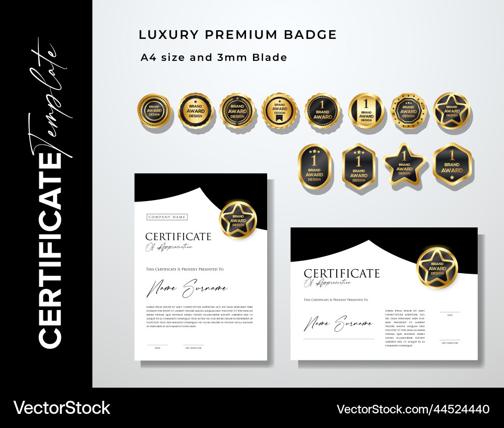 Modern certificate design template Royalty Free Vector Image