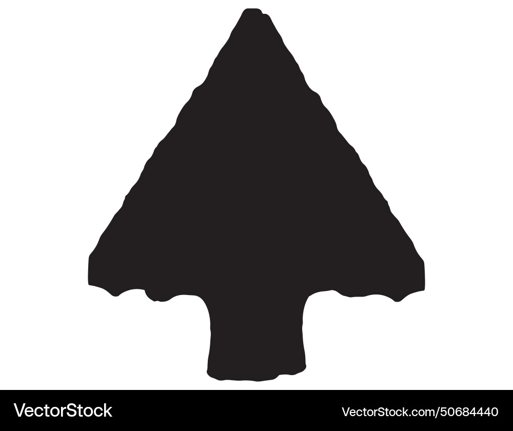 Native american stone arrowhead silhouette art Vector Image