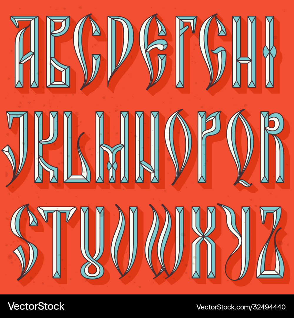 Retro compressed alphabet Royalty Free Vector Image