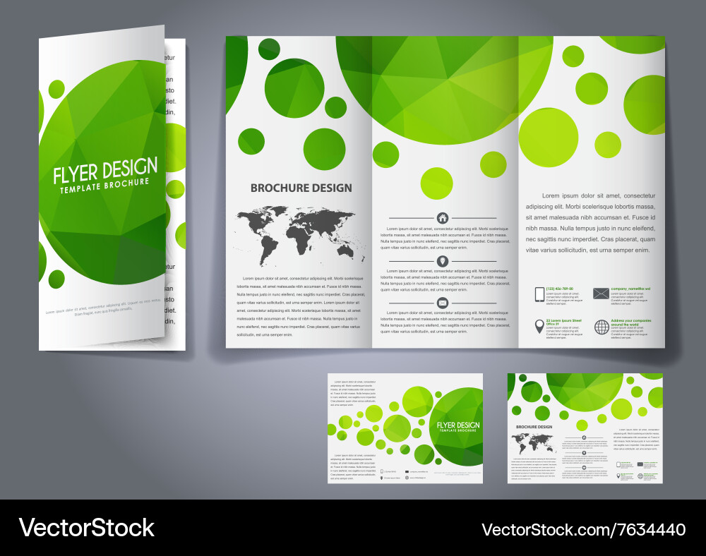 Template design three fold flyer brochure Vector Image
