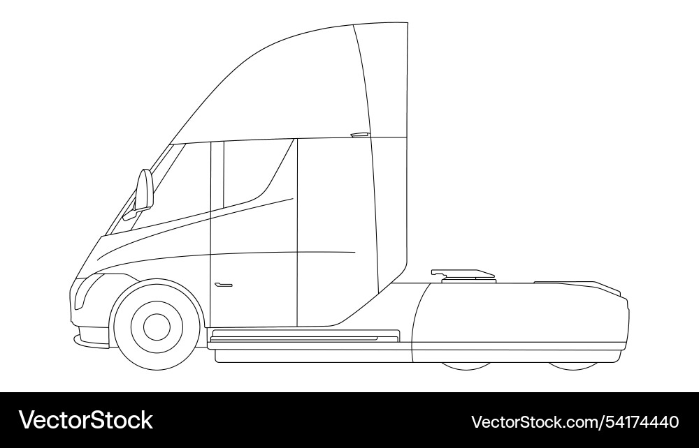 Tesla semi truck Royalty Free Vector Image - VectorStock