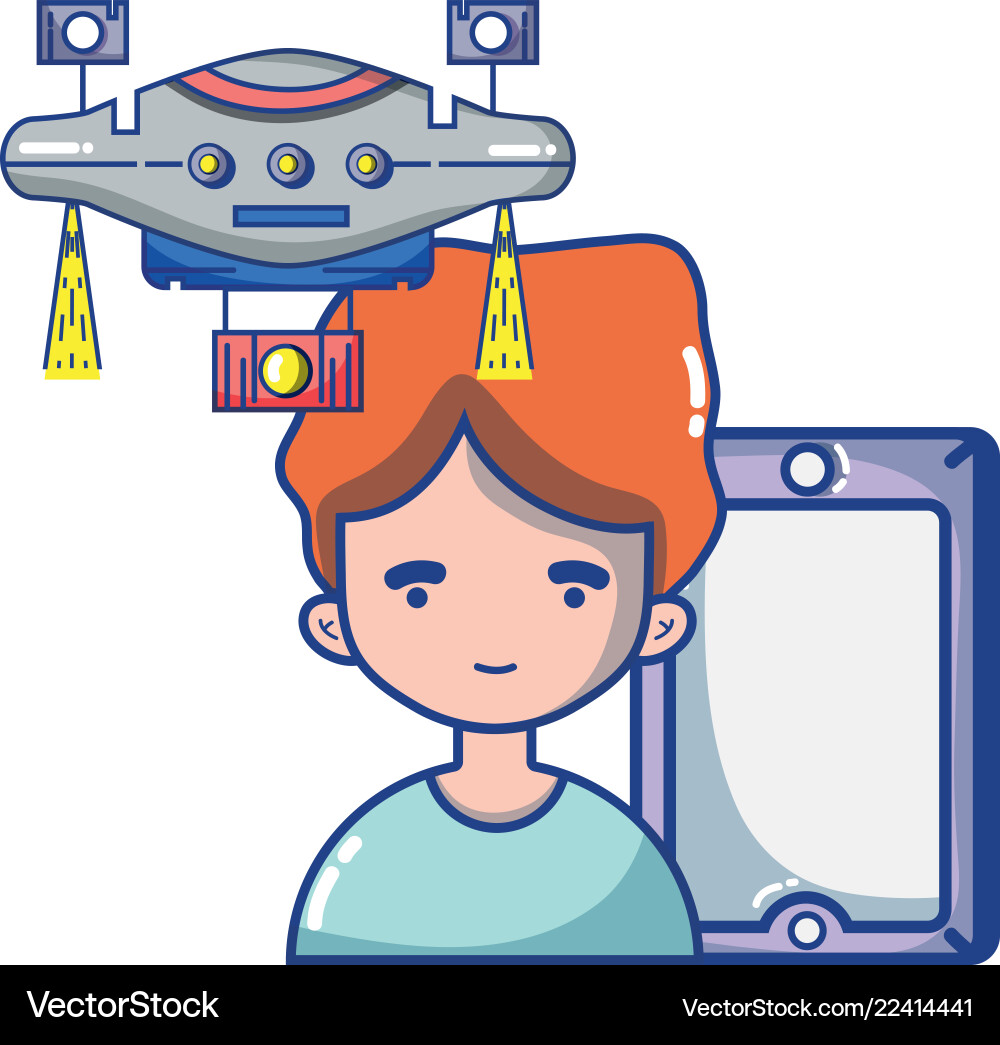 Fpv goggles technology cartoons Royalty Free Vector Image