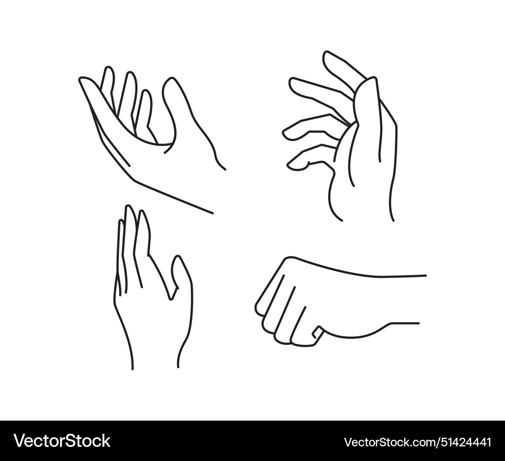 Hand gestures set Royalty Free Vector Image - VectorStock