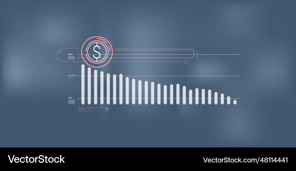 Simple infographics about the fall of dollar Vector Image