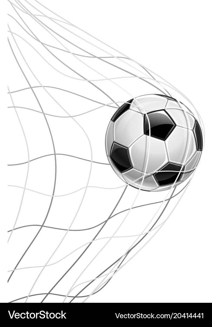 Soccer Ball in Goal Net Royalty Free Vector Image