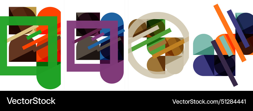 Square and round shape geometric poster set Vector Image