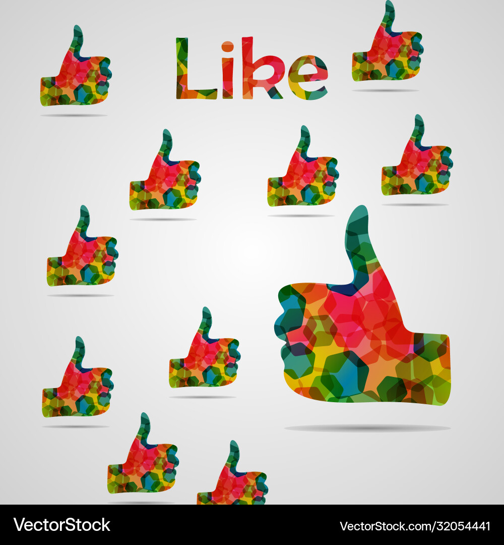 Thumb up stickers Royalty Free Vector Image - VectorStock