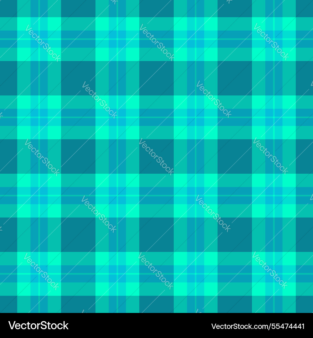 Vibrant teal and turquoise plaid pattern perfect Vector Image