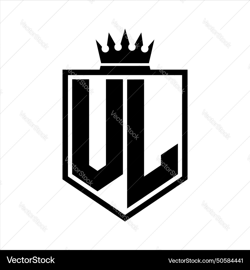 Vl logo monogram bold shield geometric shape Vector Image