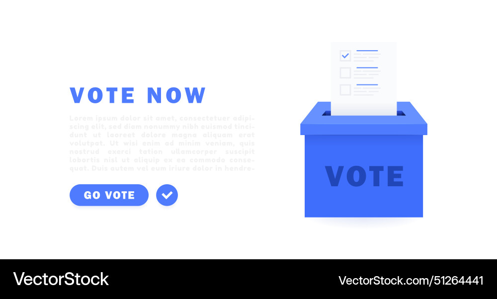 Voting web banner design concept voter ballot Vector Image
