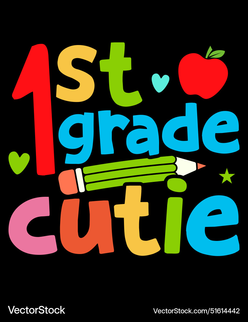 1st grade cutie Royalty Free Vector Image - VectorStock