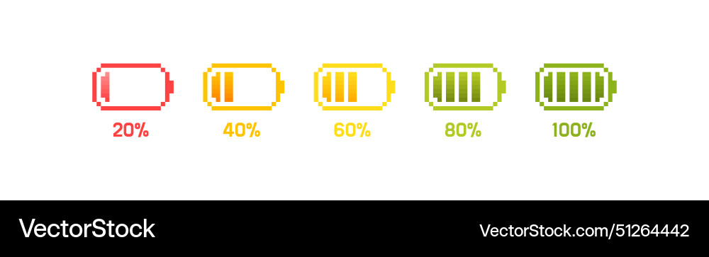 Battery charging process different charge Vector Image