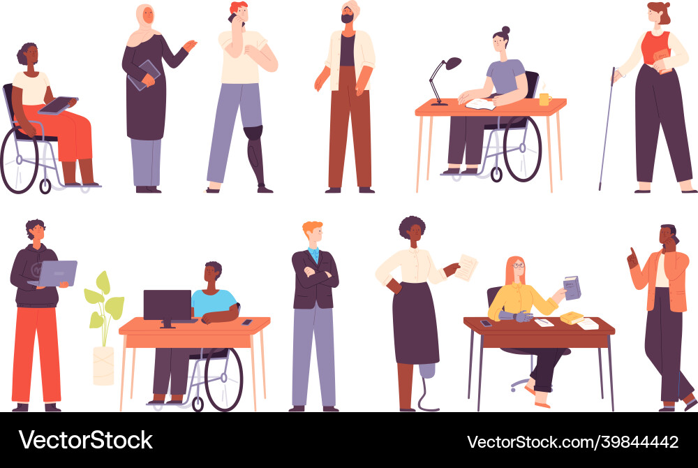 Diverse people work office multicultural workers Vector Image