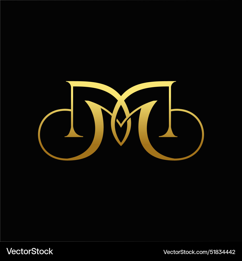 Elegant luxury letter mm logo design Royalty Free Vector
