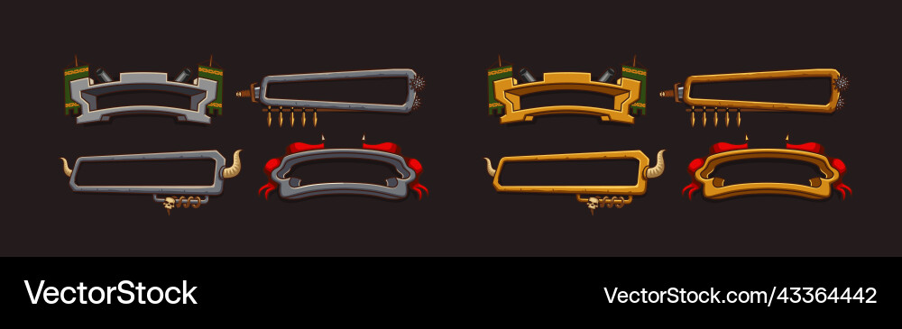 Fantasy frames with medieval weapon for rpg game Vector Image