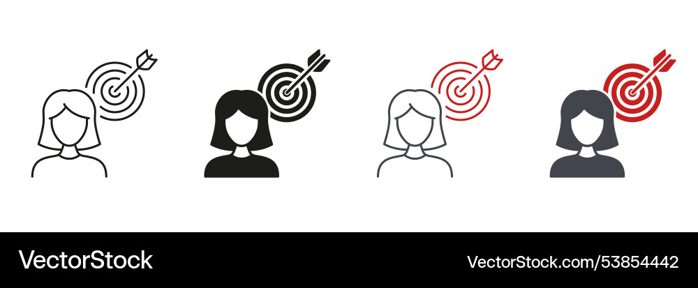 Focused and object oriented woman line Royalty Free Vector