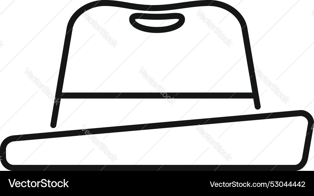 Gentleman hat with wide brim line icon Royalty Free Vector