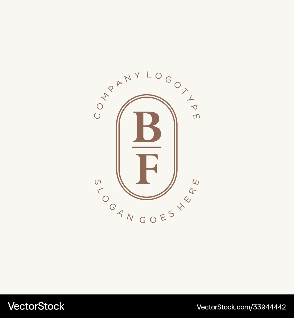 Initial bf beauty monogram and elegant logo design