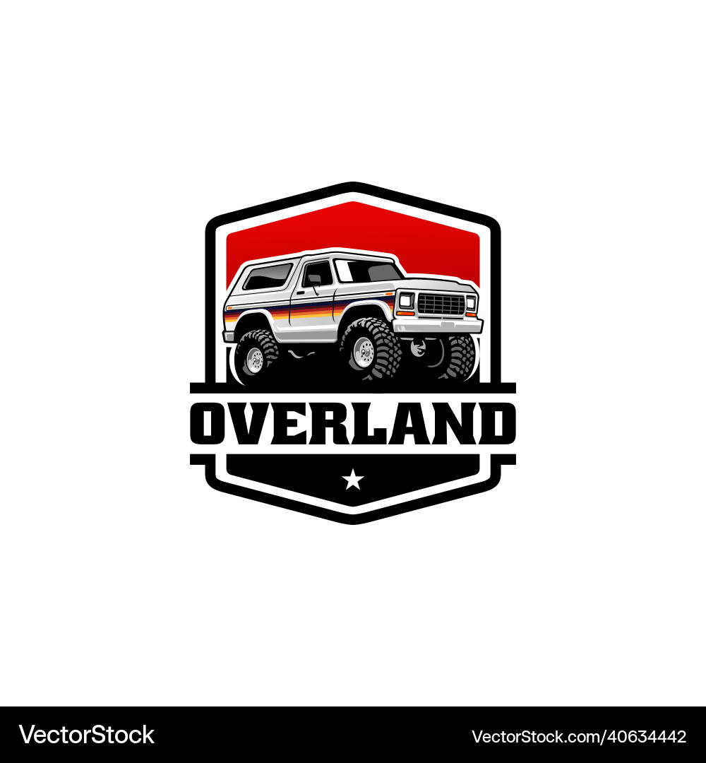Old retro truck logo Royalty Free Vector Image