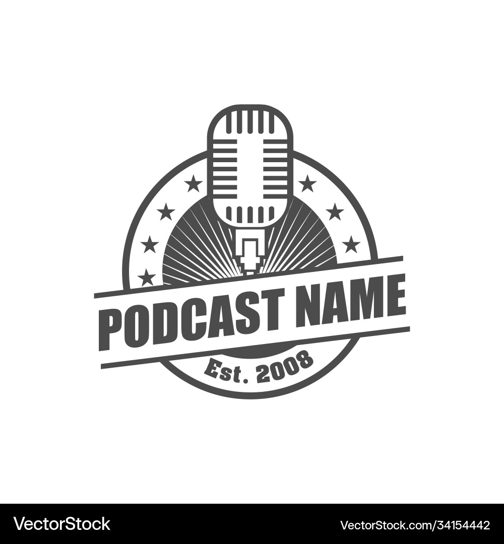 Podcast Logo Designelement Lizenzfreies Vektorbild