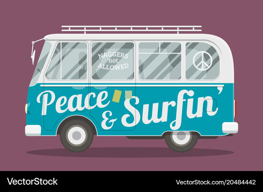 Retro Surf Van Royalty Free Vector Image - VectorStock