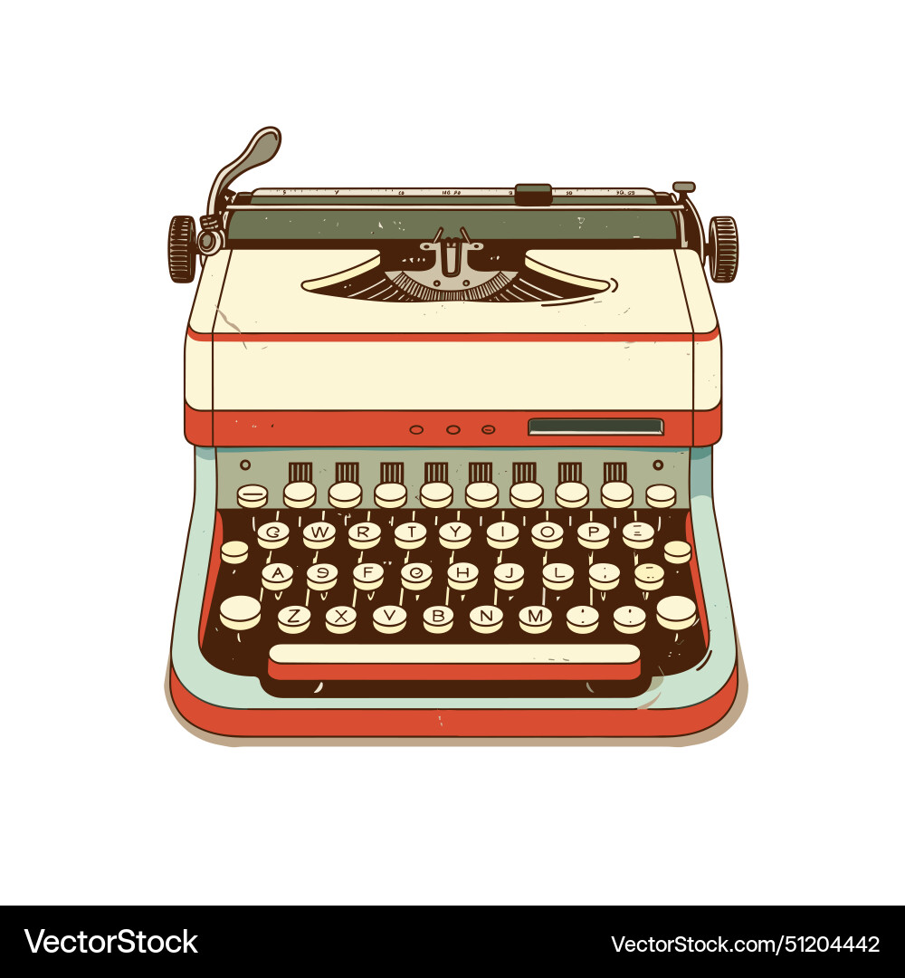 Retro typewriter featuring pastel Royalty Free Vector Image
