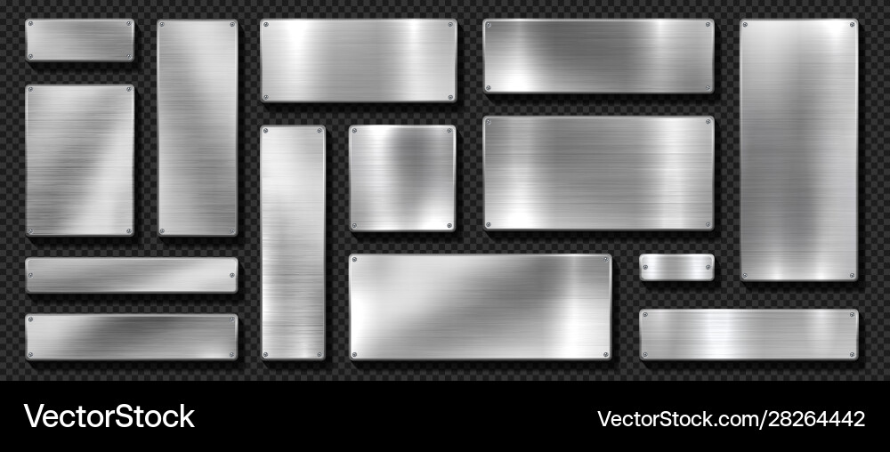 Stainless Steel Metal Boards Royalty Free Vector Image