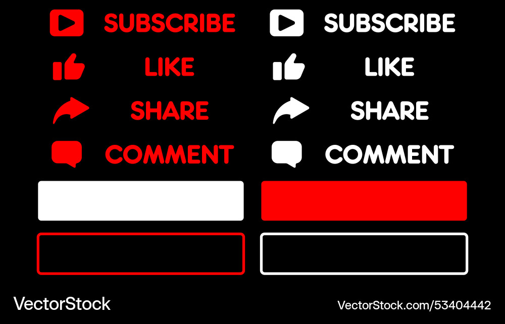Subscribe bell button and hand cursor red Vector Image