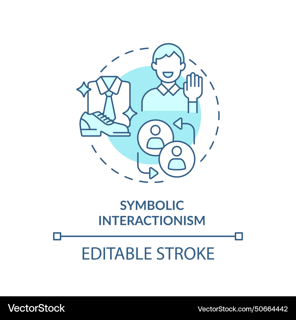 Symbolic interactionism soft blue concept icon Vector Image