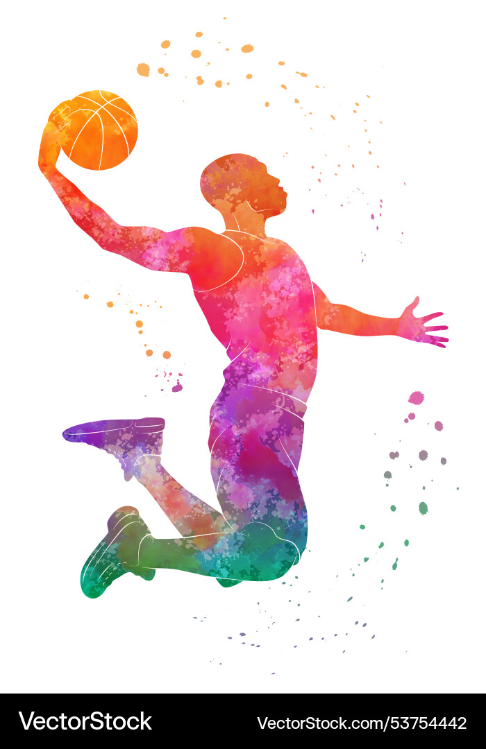 Throwing a ball in basketball player Royalty Free Vector