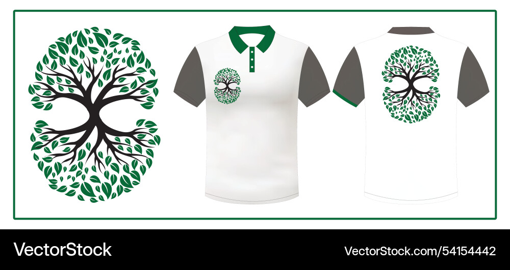 Tree logo with jersey mock up Royalty Free Vector Image