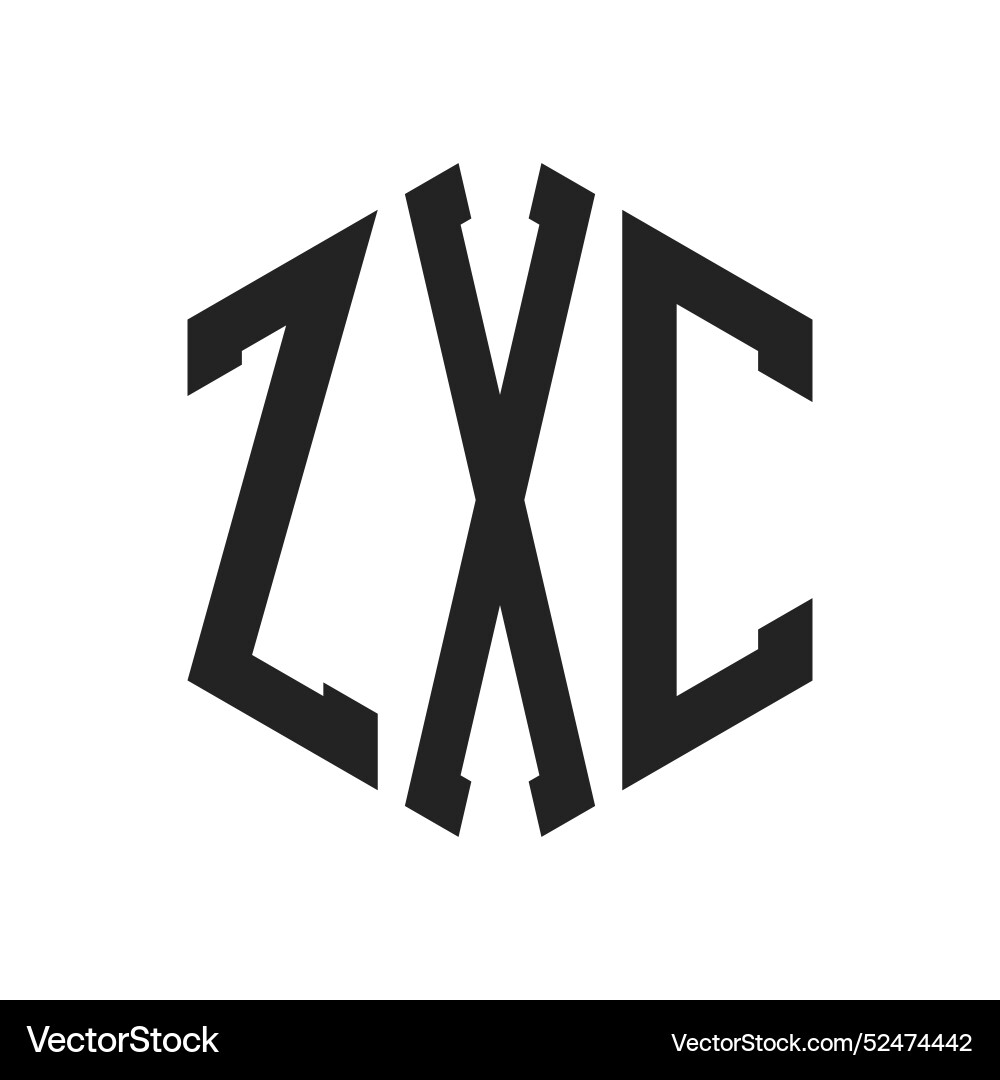 Zxc logo design initial letter monogram Royalty Free Vector