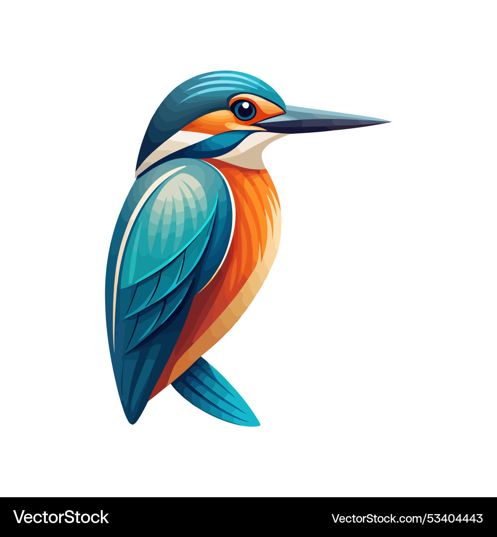 A simple kingfisher logo Royalty Free Vector Image