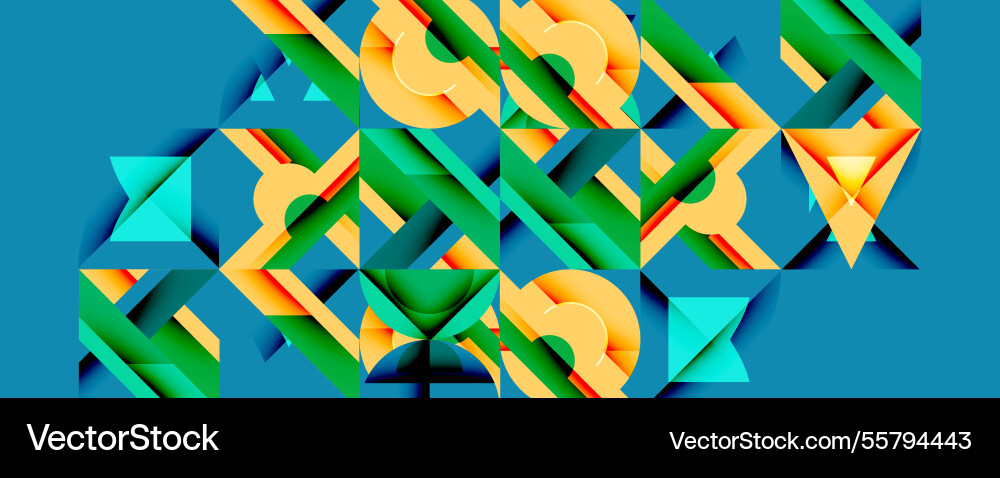 Circles squares lines abstract background Vector Image