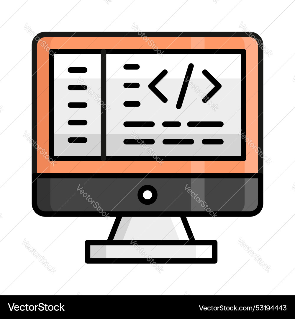 Coding icon isolated on white background Vector Image