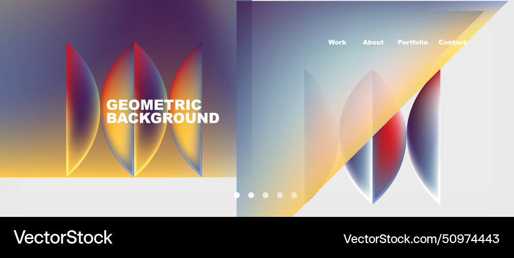 Colorful gradients with abstract geometric shapes Vector Image