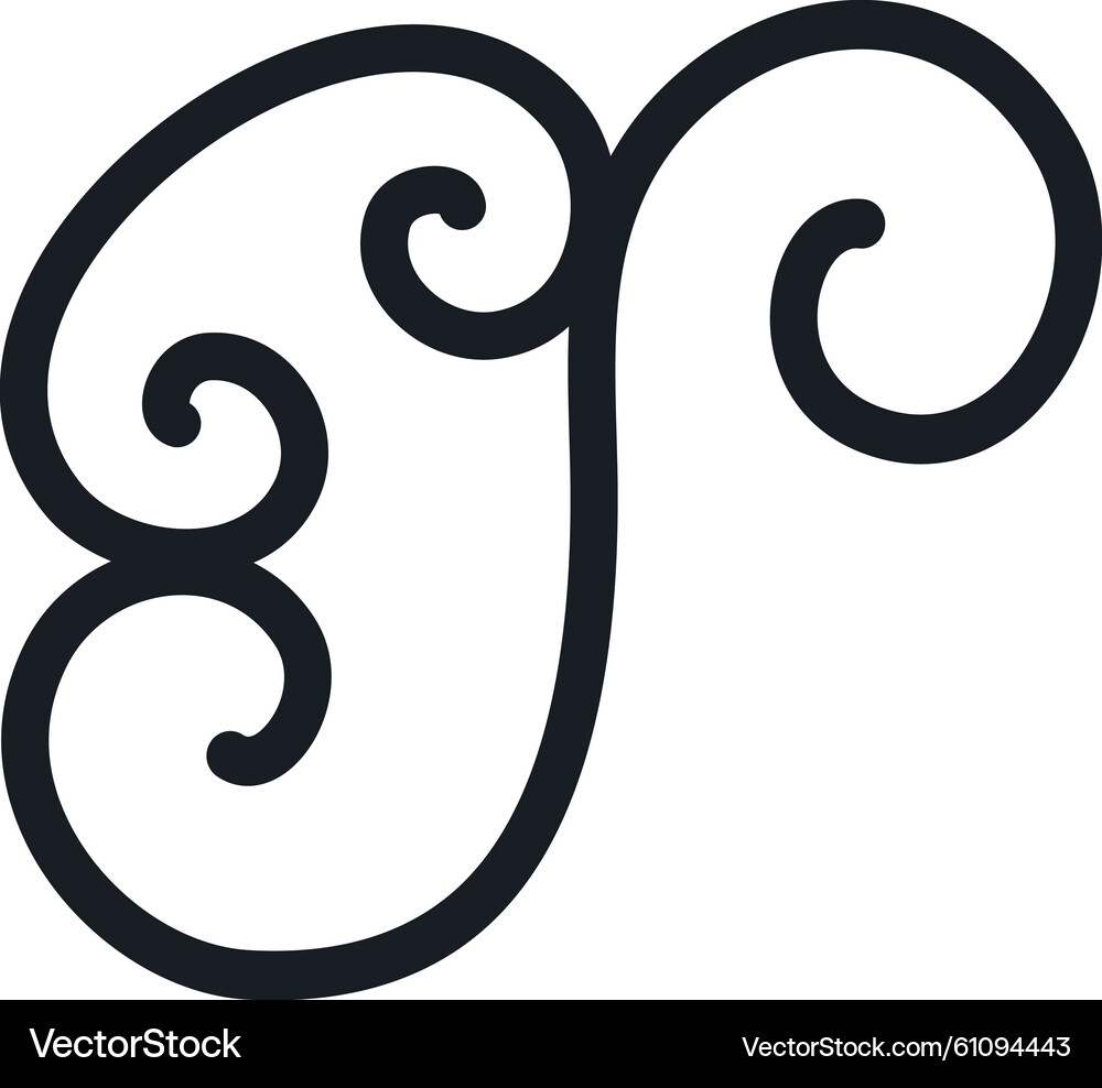 Curved T Letter Symbol – Royalty-Free Vector | VectorStock
