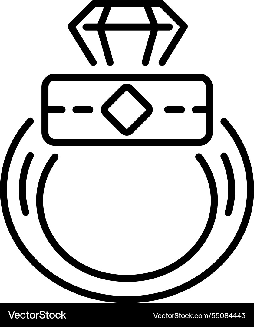 Diamond ring Royalty Free Vector Image - VectorStock