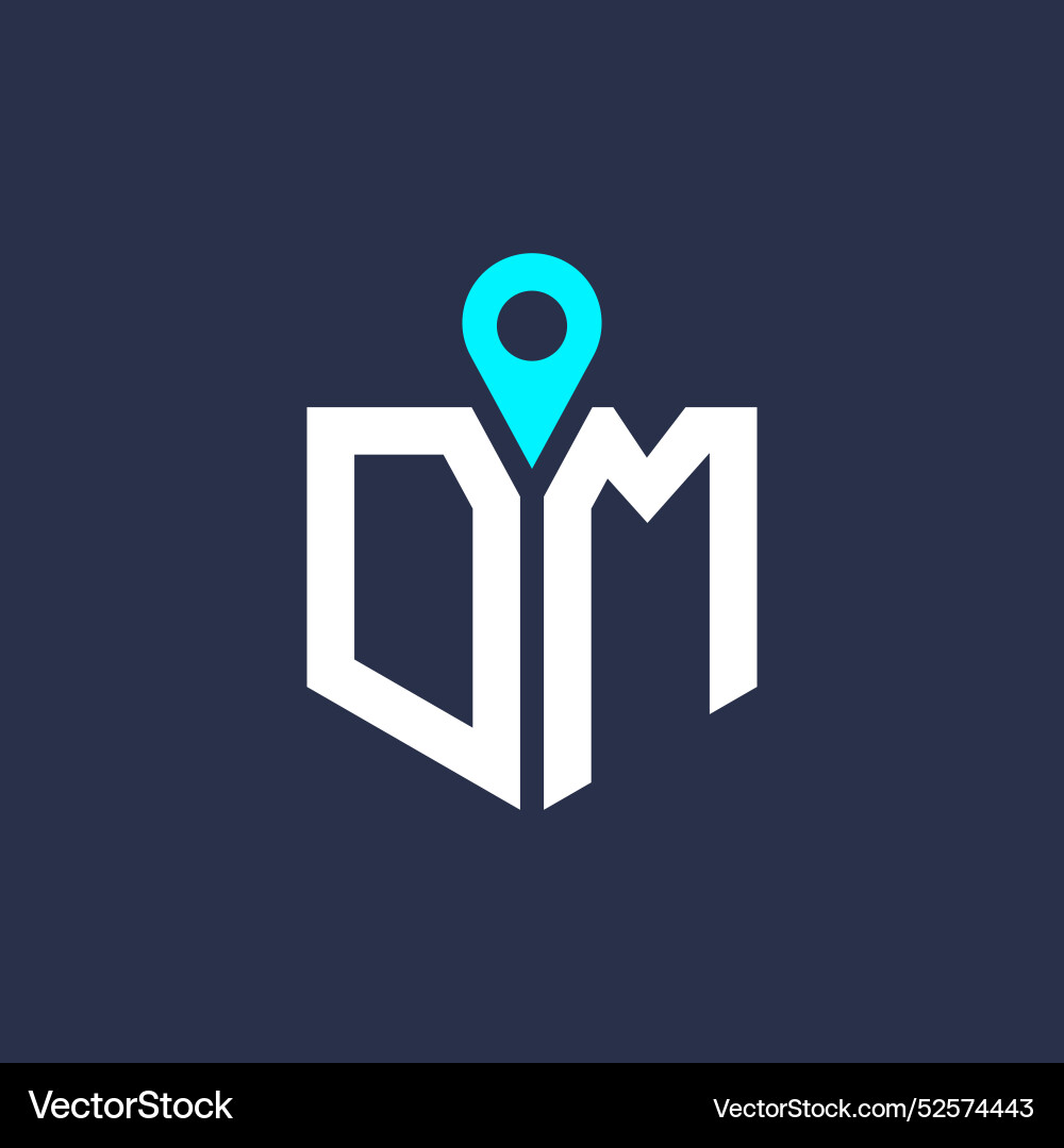 Dm location logo design for recruitment Royalty Free Vector