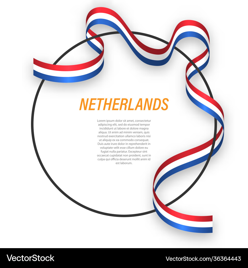 Dutch Flag Ribbon Circle Royalty Free Vector Image